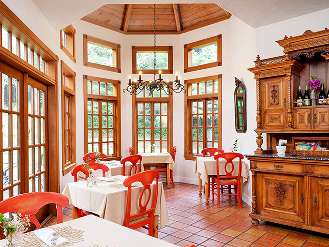 This cedar-lined sauna proves that even fairytale castles understand the importance of modern relaxation. Heat therapy with a European twist.