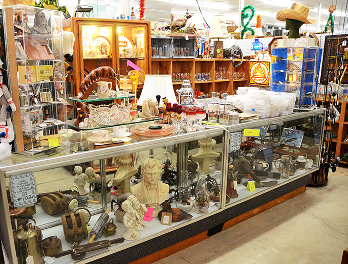 These glass cases are like archaeological digs of Americana &ndash; layer upon layer of memories waiting to be excavated and taken home.