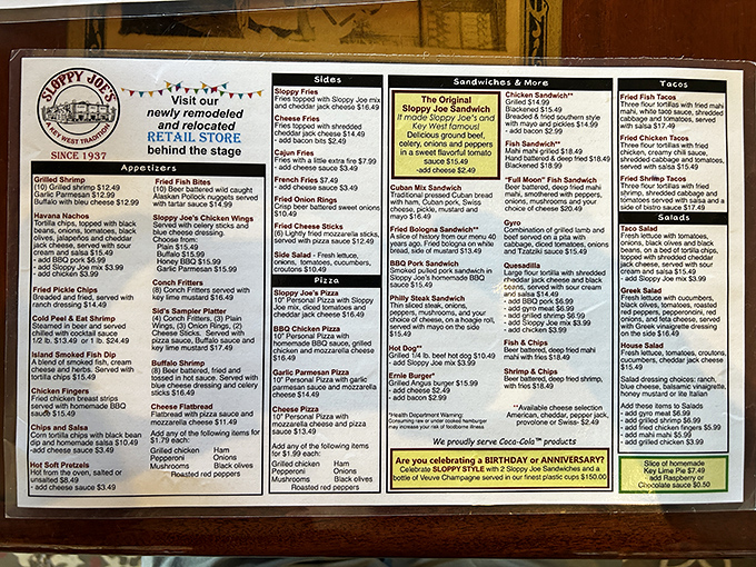 This menu isn't just food&mdash;it's a historical document of American bar cuisine, where calories fear to tread and diet plans go to die.