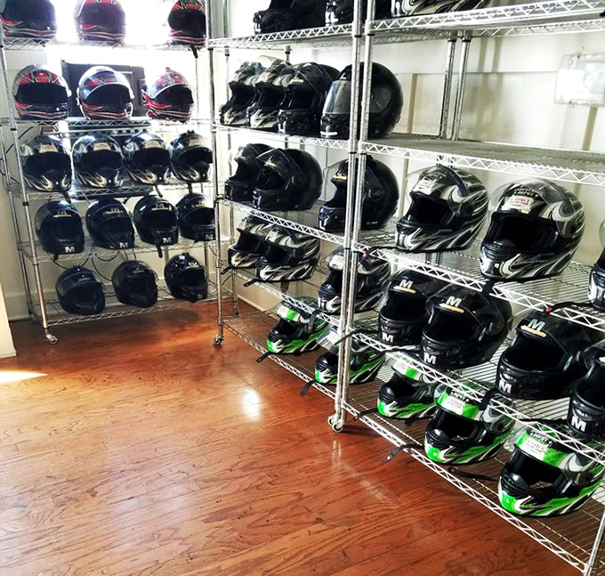 Choose your battle armor. These helmets transform ordinary folks into racing legends, at least in their own minds.