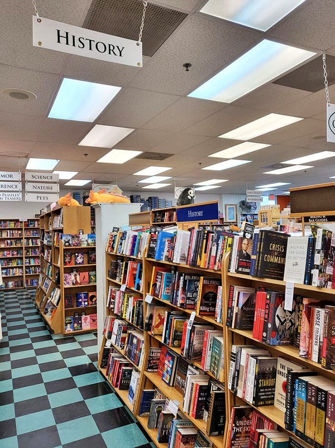 History buffs beware: enter this aisle and emerge hours later, having traveled centuries without moving your feet.