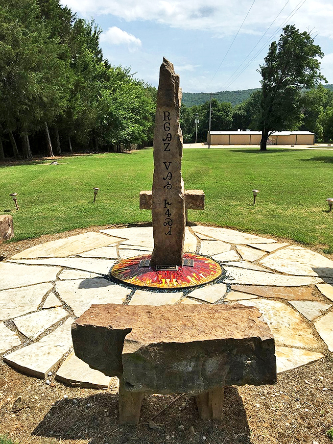 This stone marker isn't just a landmark&mdash;it's Mountain View's version of a compass rose, grounding visitors in place and tradition.