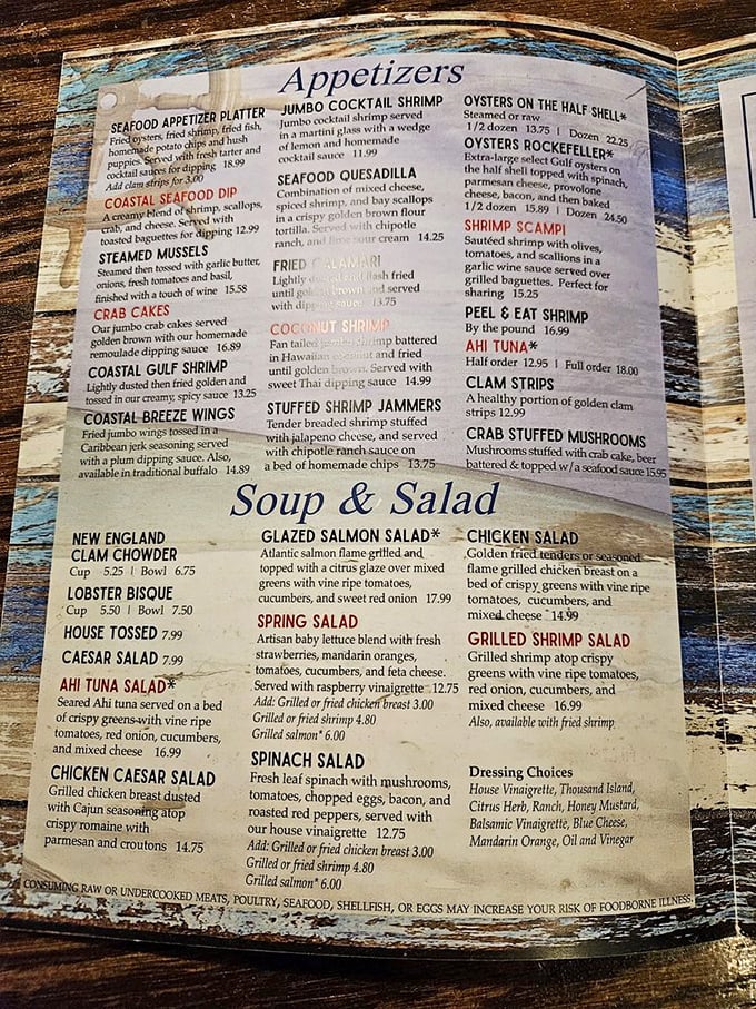 This menu isn't just a list of dishes&mdash;it's a maritime treasure map where X marks the spot for seafood gold.