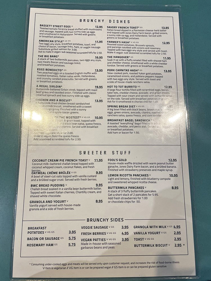 Not just a menu&mdash;it's a road map to happiness. Each item promises a delicious detour from your ordinary breakfast routine.