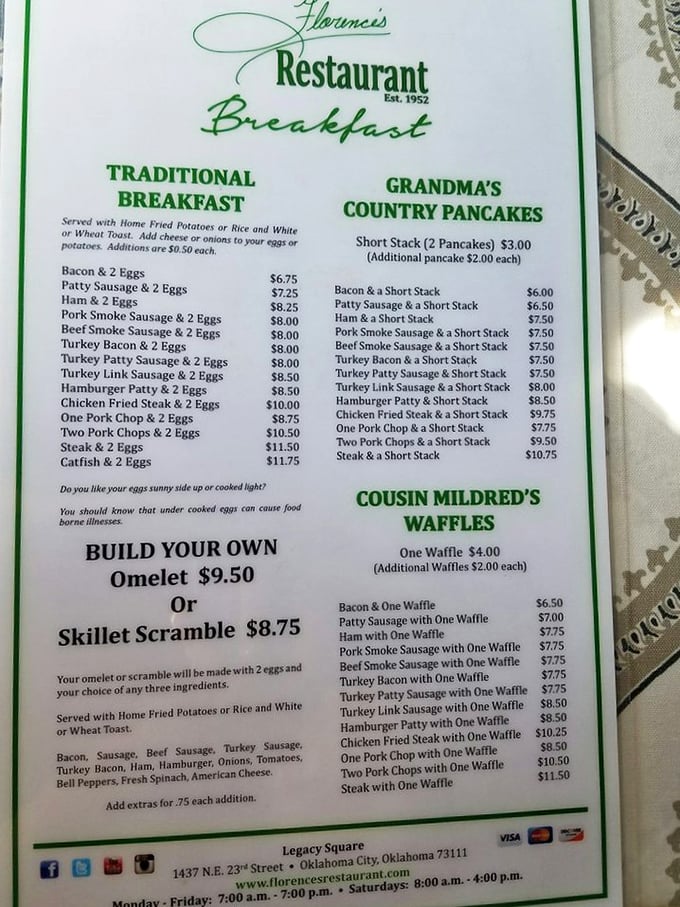 This menu isn't just a list of dishes&mdash;it's a roadmap to happiness. Cousin Mildred's waffles? I'm already hearing angels sing.