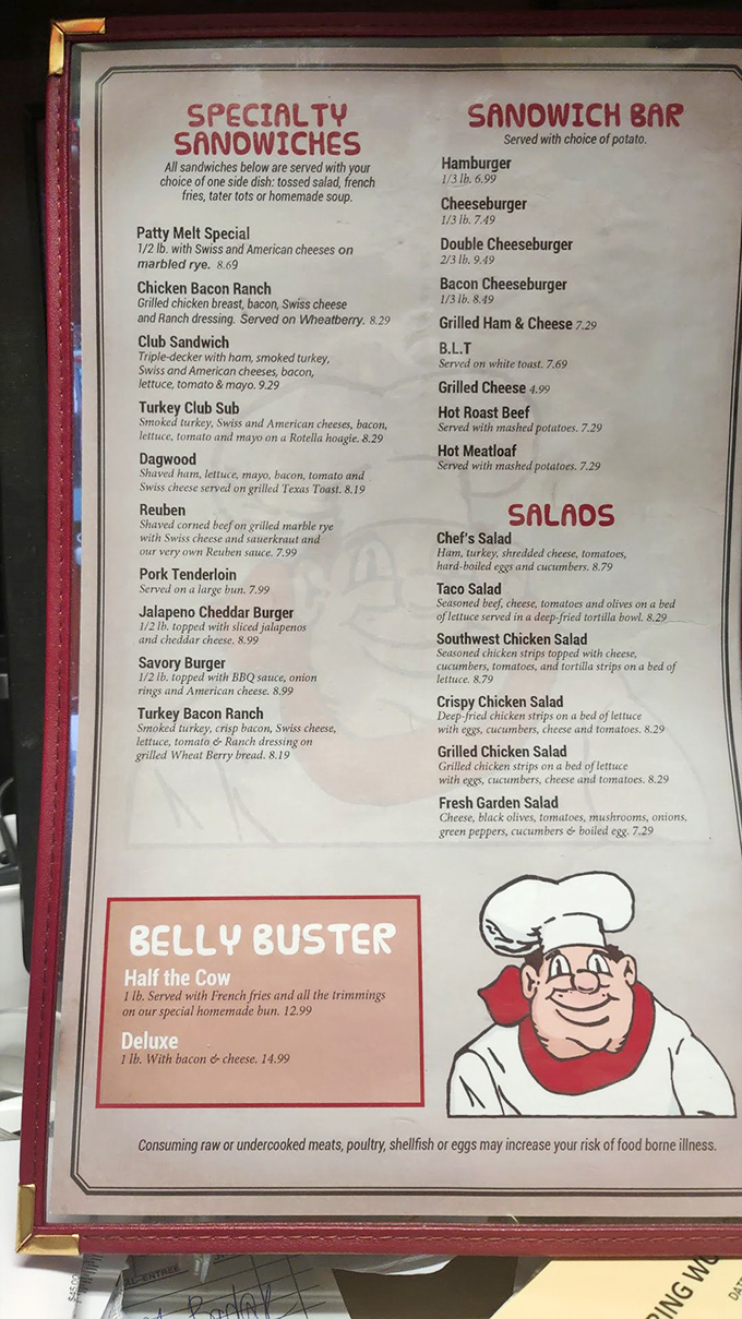 This menu isn't trying to impress food critics &ndash; it's aiming straight for your comfort zone with classics from the Belly Buster to the humble BLT.