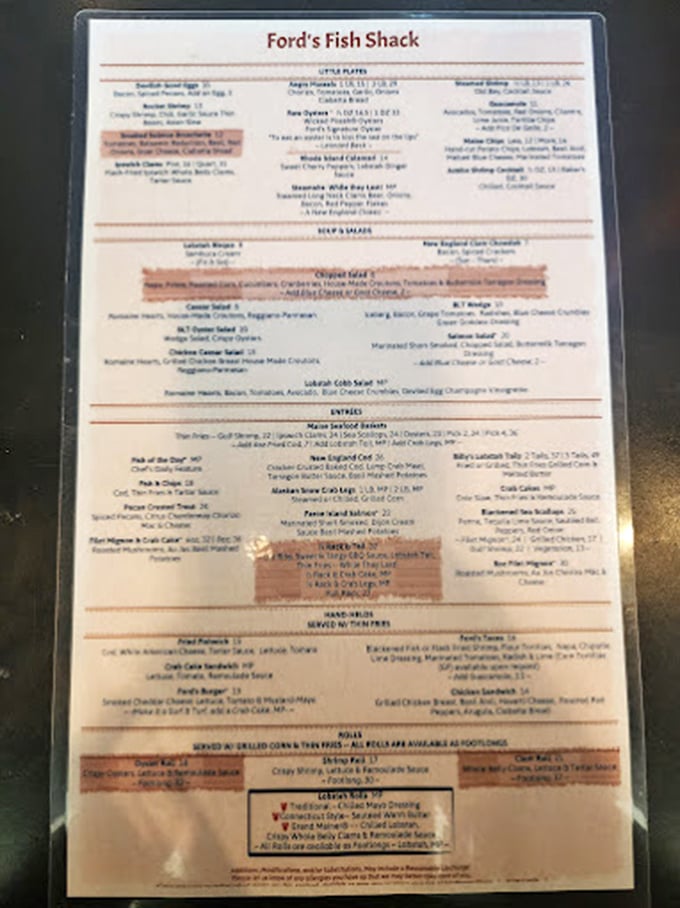 This menu isn't just a list&mdash;it's a treasure map to seafood nirvana, with each item promising a different kind of delicious adventure.