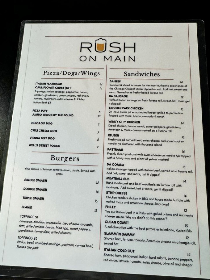 This menu isn't just a list of food &ndash; it's a roadmap to Chicago flavor country. "Da Beef" isn't just a sandwich, it's a commitment.