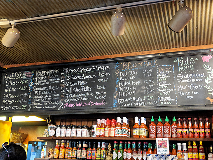 A chalkboard menu that reads like poetry to hungry souls. No fancy fonts needed when what's written makes your stomach applaud.