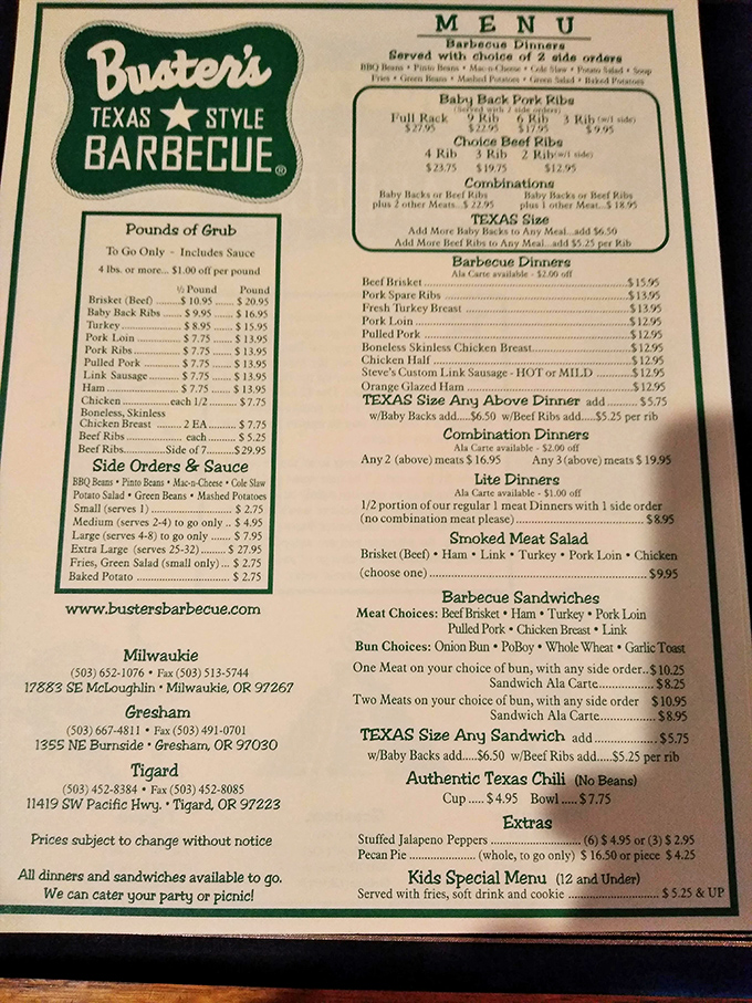 This menu isn't just a list &ndash; it's a roadmap to barbecue nirvana. Like choosing between Beatles albums, there are no wrong choices here.