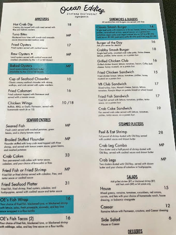 This menu reads like a love letter to the Atlantic&mdash;seafood chowder with shrimp and scallops is the headliner that steals the show.