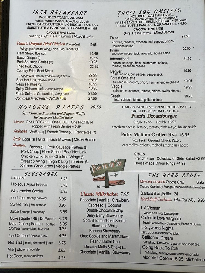 This menu isn't just a list of food &ndash; it's a historical document of American breakfast excellence, preserved like a culinary constitution.