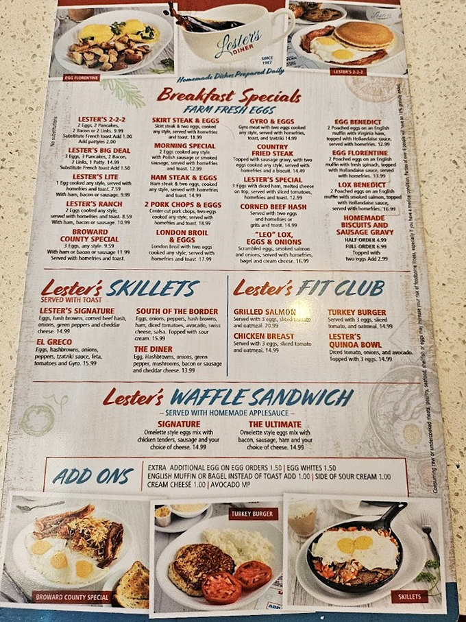 Studying Lester's menu requires the concentration of a NASA engineer &ndash; except the stakes are higher. Your breakfast happiness hangs in the balance.
