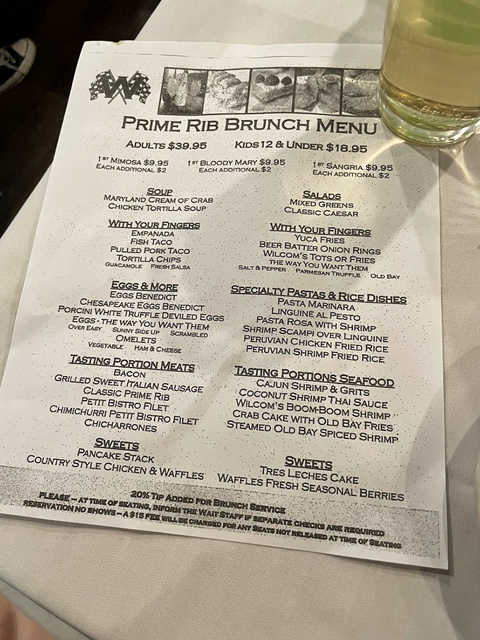 This menu reads like a love letter to Maryland cuisine&mdash;where prime rib meets crab soup in a dance of regional deliciousness.