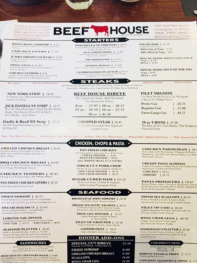 This menu isn't just a list&mdash;it's a roadmap to happiness. The Jack Daniels NY Strip is calling my name like an old friend.