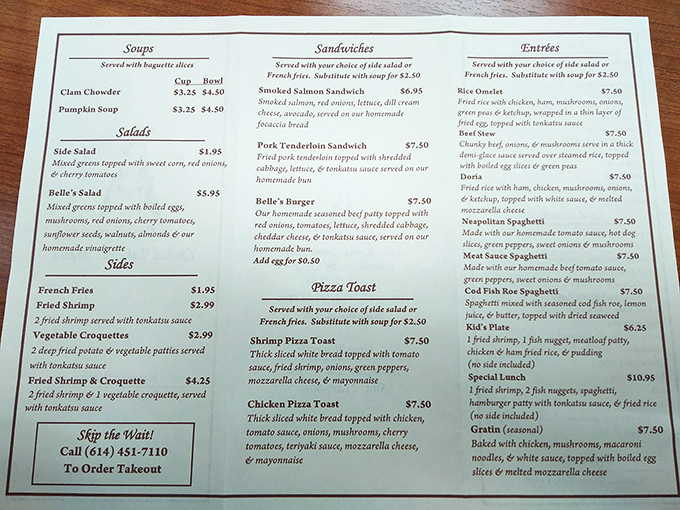 This menu reads like a love letter to Japanese-Western fusion. Clam chowder and pizza toast on the same page? It's culinary diplomacy at its finest.