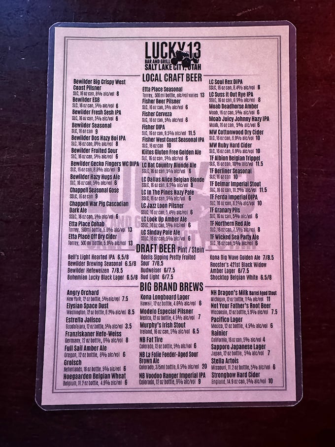 A beer list that rivals the Magna Carta in length and importance. Decision paralysis has never been so delicious.