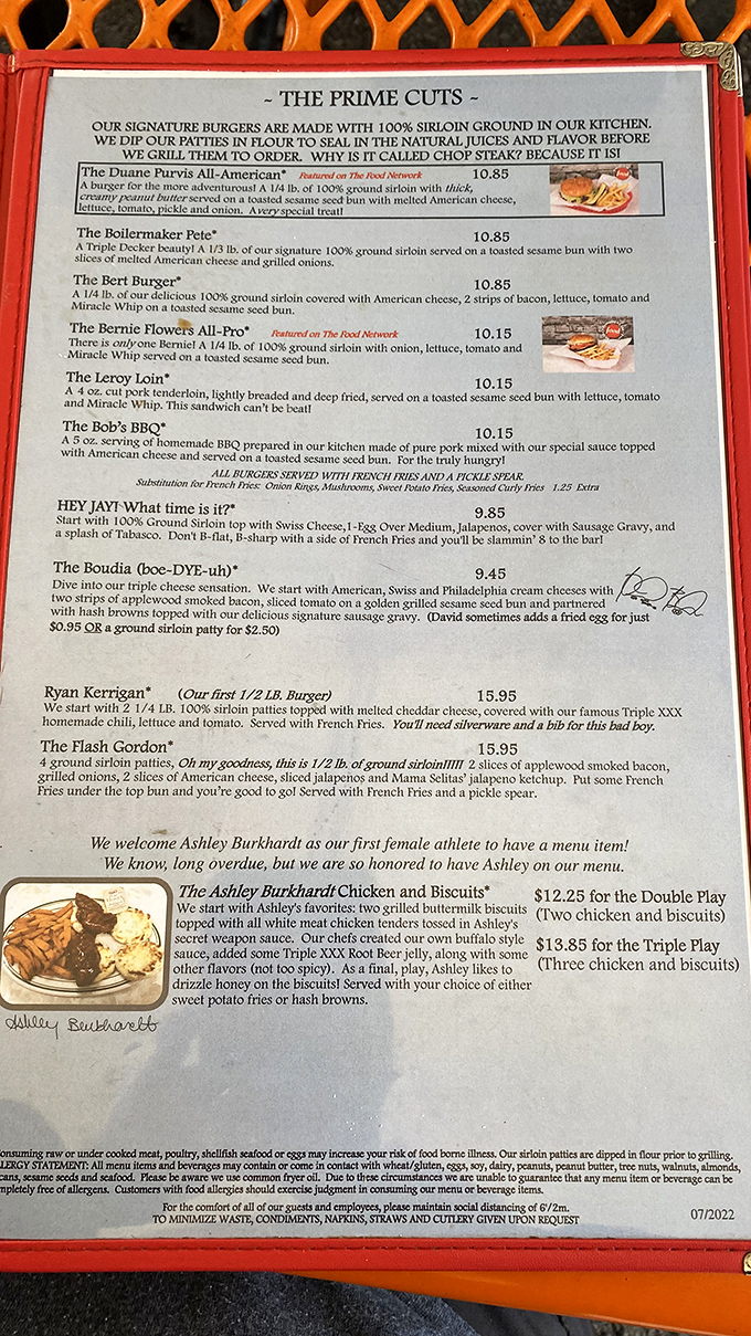 A menu that reads like a hall of fame for both burgers and Purdue athletes. The peanut butter burger isn't madness&mdash;it's method.