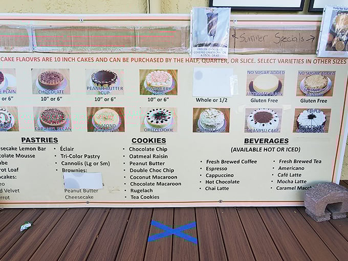The menu board reads like a bucket list for dessert enthusiasts. Each flavor represents a different path to happiness.