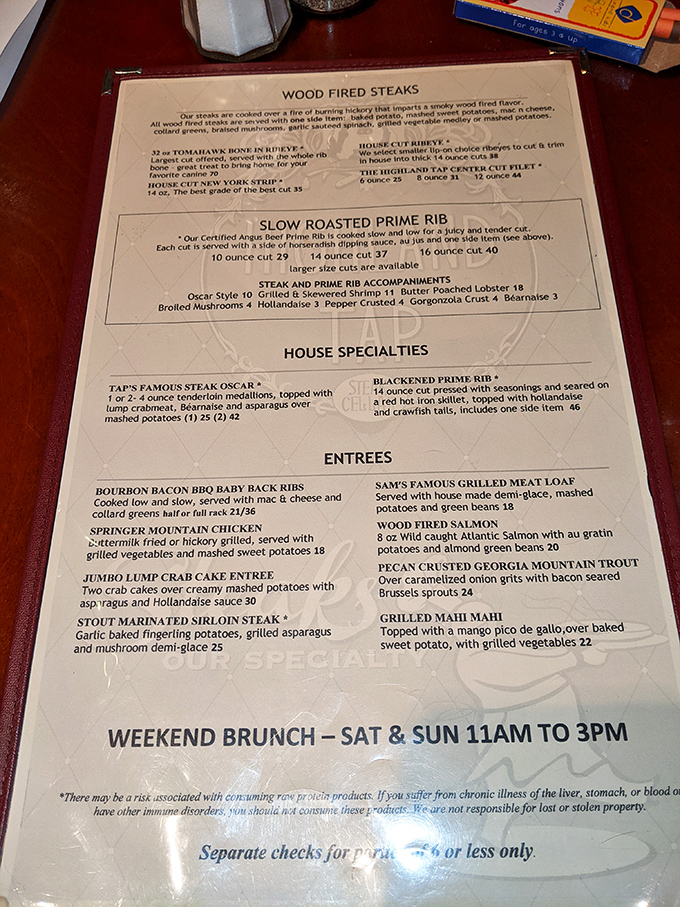 The menu reads like poetry for meat lovers. Each description promises a journey that your taste buds have been waiting to take.