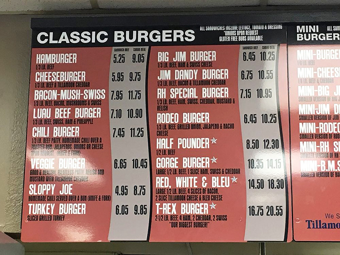 The menu board at Big Jim's reads like a love letter to carnivores&mdash;each option more tempting than the last. 