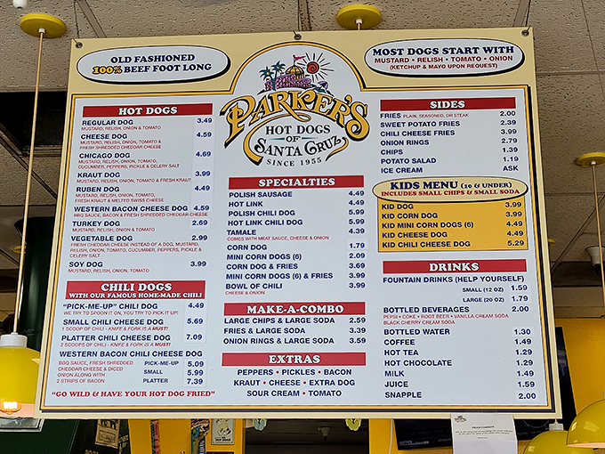 The menu board at Parker's&mdash;a manifesto of meat-based joy that demands careful study and repeated visits.