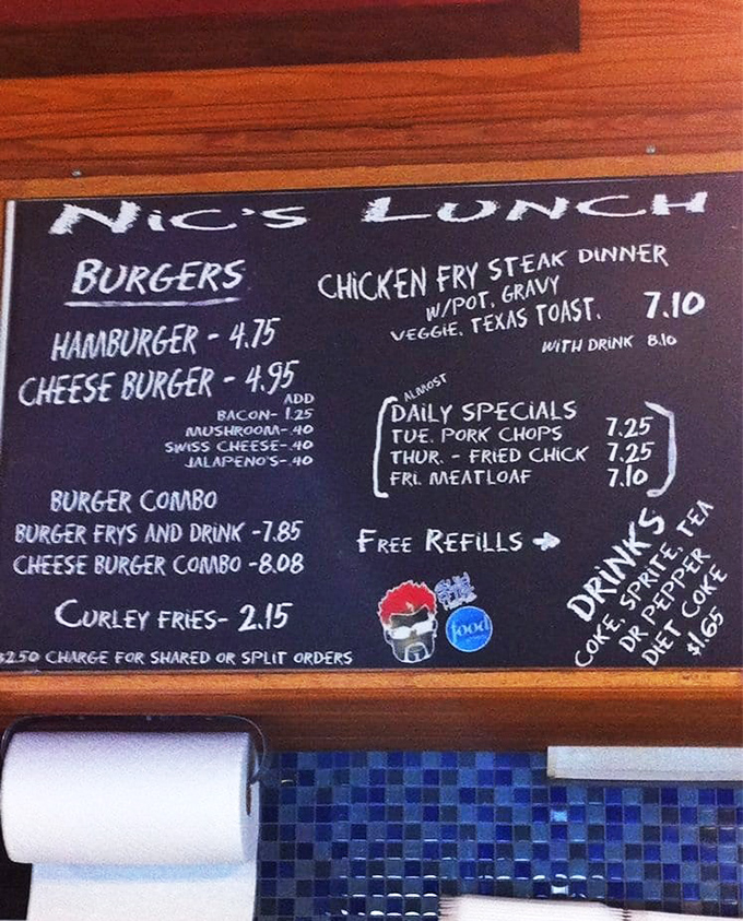 Simplicity reigns on Nic's chalkboard menu. No fancy descriptions needed when your reputation speaks volumes.