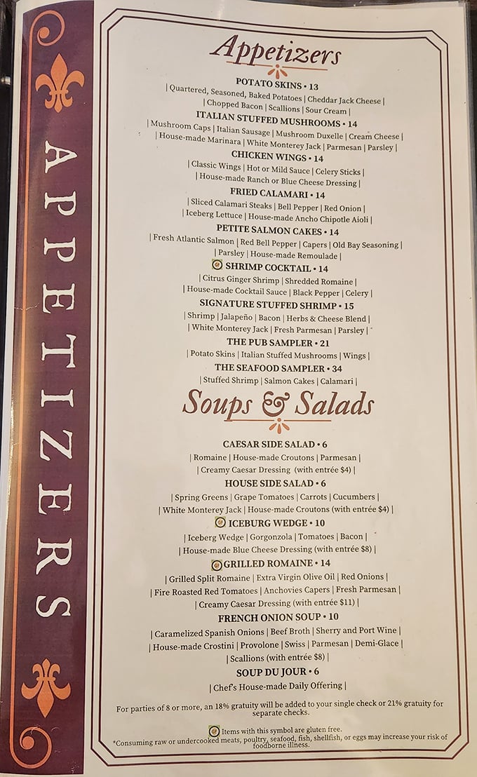 The menu reads like a greatest hits album of comfort food classics. Each description is a teaser trailer for the delicious movie about to premiere on your plate.