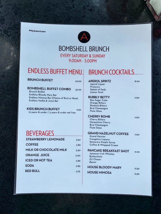 The "Bombshell Brunch" menu isn't kidding around. When a restaurant names its signature offering after an explosive device, they'd better deliver the boom.