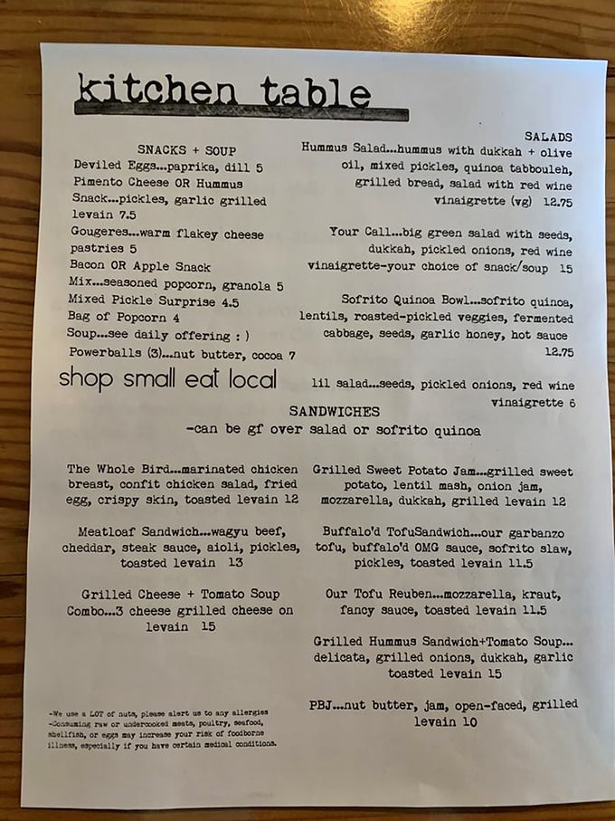 A menu that reads like a love letter to local ingredients. No flowery descriptions needed when the food speaks this eloquently for itself.