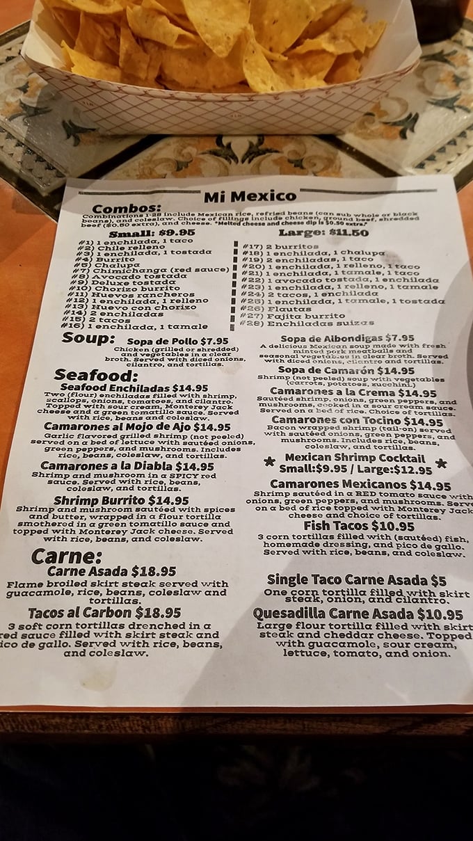 The menu at Mi Mexico reads like a love letter to Mexican cuisine, with enchiladas taking center stage in this delicious drama.