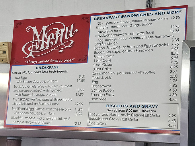 This menu isn't trying to impress you with fancy descriptions. It's confident in its simplicity, like a classic film that needs no remake.