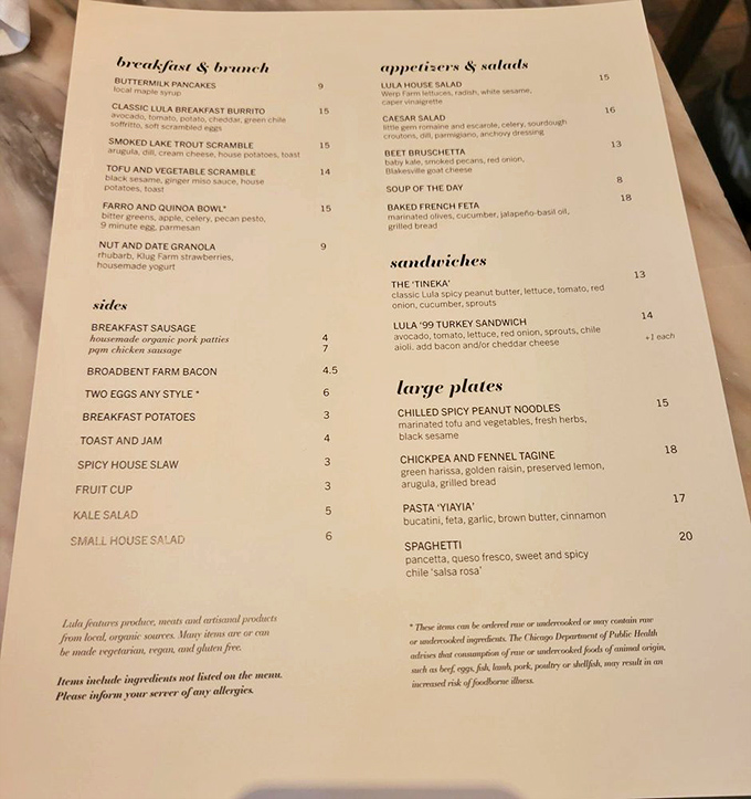 A menu that reads like a love letter to breakfast. Each description makes you want to order everything and regret nothing.