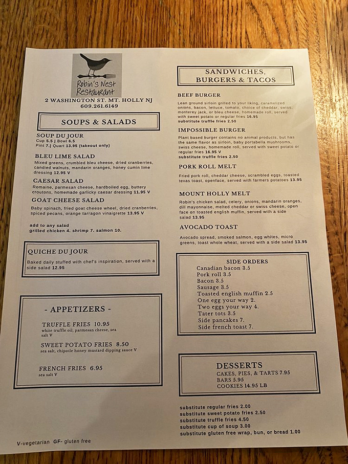 A menu that doesn't just list food but promises adventure &mdash; that Goat Cheese Salad is practically sending out engraved invitations to your taste buds.