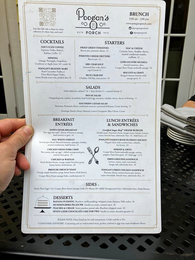 A menu that reads like a love letter to Southern cuisine. Choosing just one dish might be the hardest decision you'll make all day.