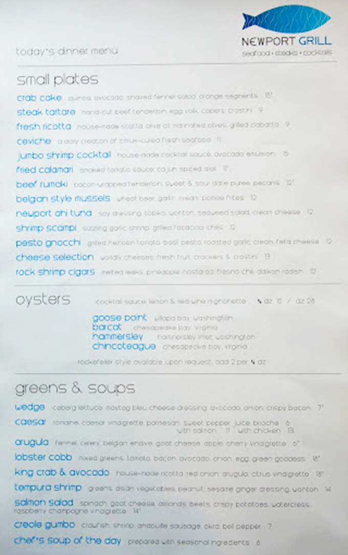 This menu reads like a love letter to seafood enthusiasts. I'm already mentally ordering one of everything. 