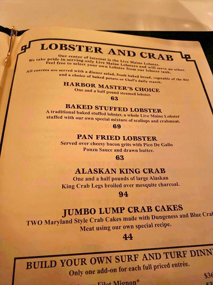 The menu reads like a love letter to crustaceans. That stuffed lobster isn't just a dish&mdash;it's the reason people drive across state lines.