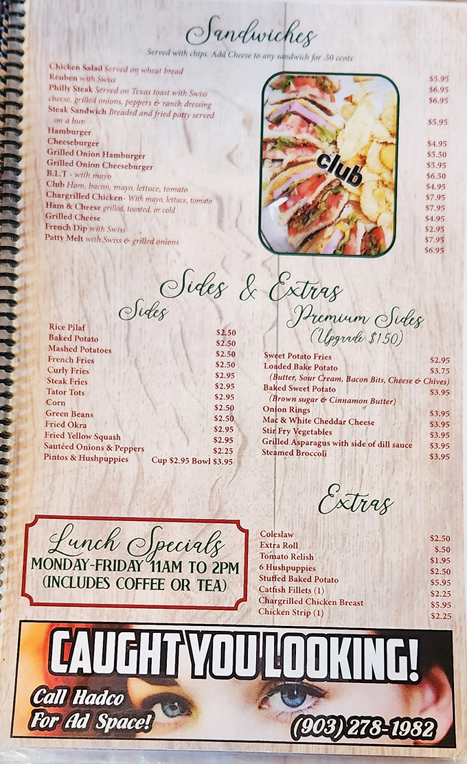 This menu isn't just a list of food&mdash;it's a roadmap to happiness. From sandwiches to premium sides, each option promises satisfaction.