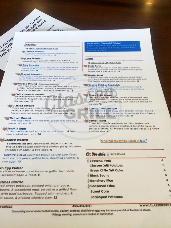 This menu reads like a love letter to breakfast, with benedicts that deserve their own poetry and omelets that could make a chicken proud of its contribution.