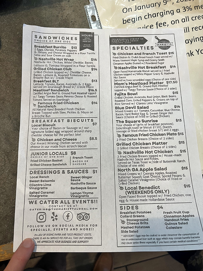 A menu that reads like a love letter to Southern breakfast traditions&mdash;each item promising a different path to morning happiness.