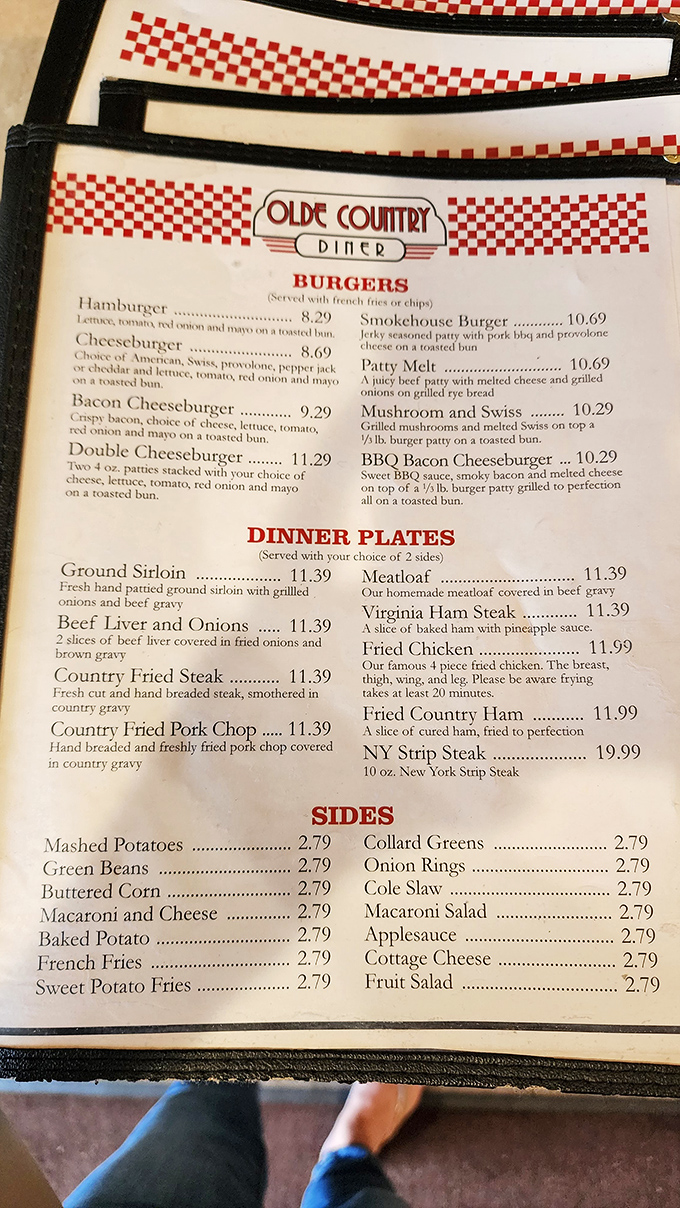 The menu reads like a love letter to American comfort food classics, with that famous fried chicken taking center stage.