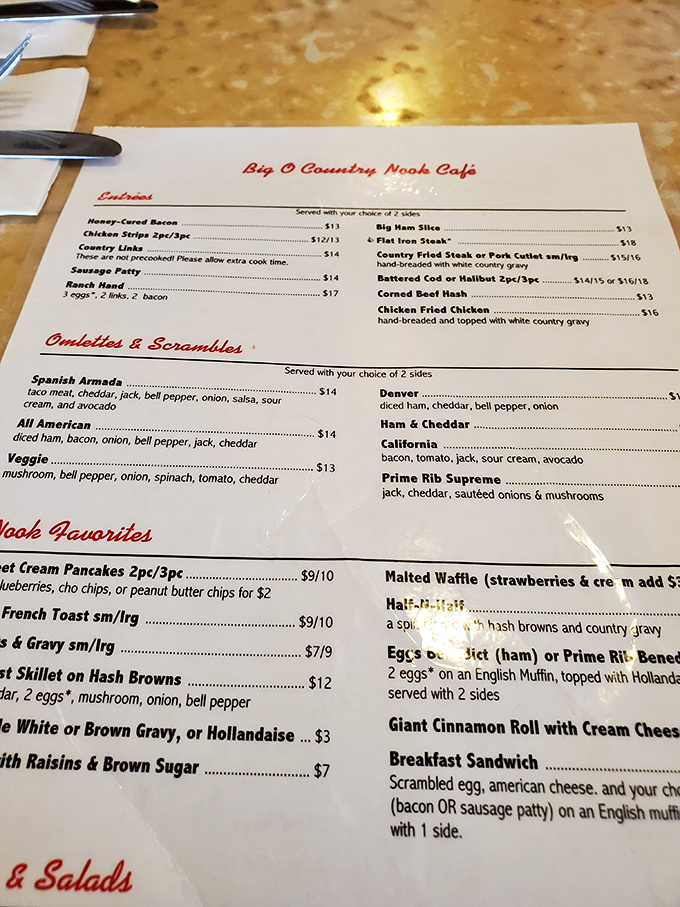 A menu that reads like poetry to the hungry soul. Each line promises a different path to satisfaction, with no wrong turns.