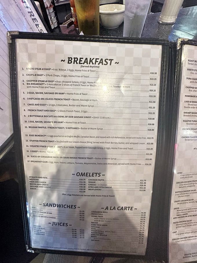 The menu reads like a love letter to breakfast classics&mdash;no foam, no fusion, just the fundamentals executed with decades of griddle wisdom.