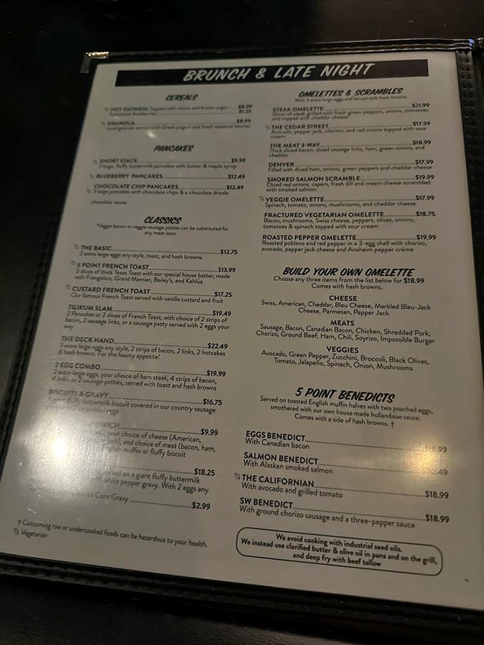 The menu reads like a love letter to comfort food&mdash;where breakfast is served all day and night because time is just a concept when hunger calls.