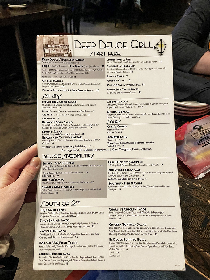 The menu reads like a love letter to comfort food, with unexpected coastal treasures hiding among heartland favorites. Decision paralysis has never been so delicious.