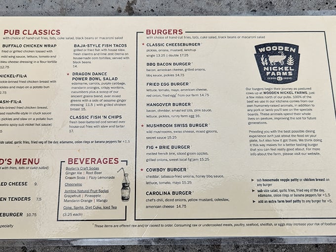 The menu reads like a love letter to comfort food classics, each description making your stomach growl louder than your car when it needs an oil change.