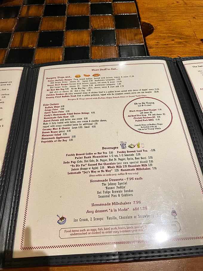 The menu reads like a love letter to Appalachian cuisine. Each item promises comfort and satisfaction without any pretentious foodie jargon.