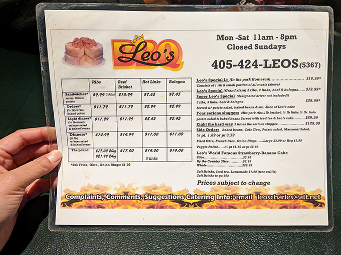 The menu at Leo's is like a treasure map where X marks every spot. Decisions this difficult should come with a therapist on standby.