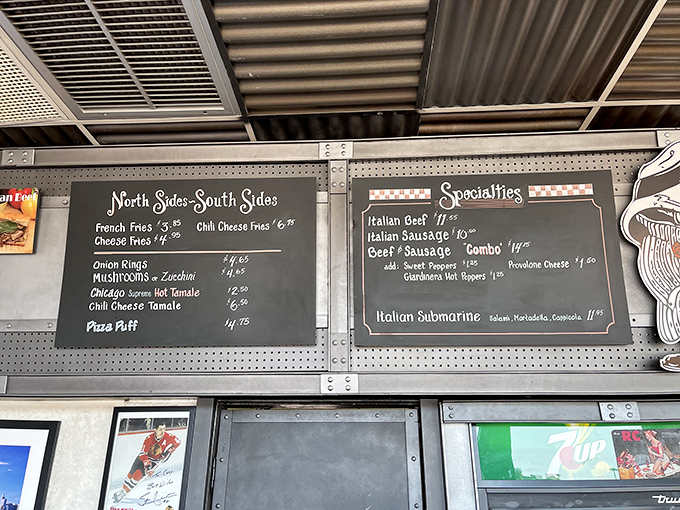 This modest chalkboard menu speaks volumes – no fancy typography needed when your food has this much to say.