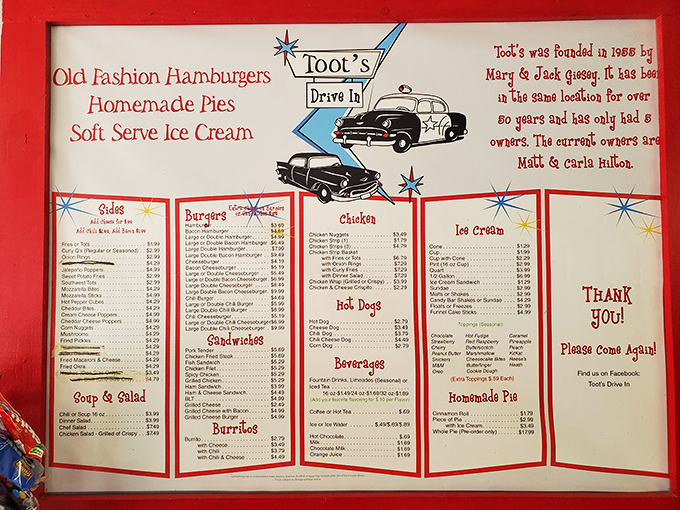 A menu that hasn't needed a trendy makeover in decades. When you've perfected burgers, pies, and ice cream, why complicate things?